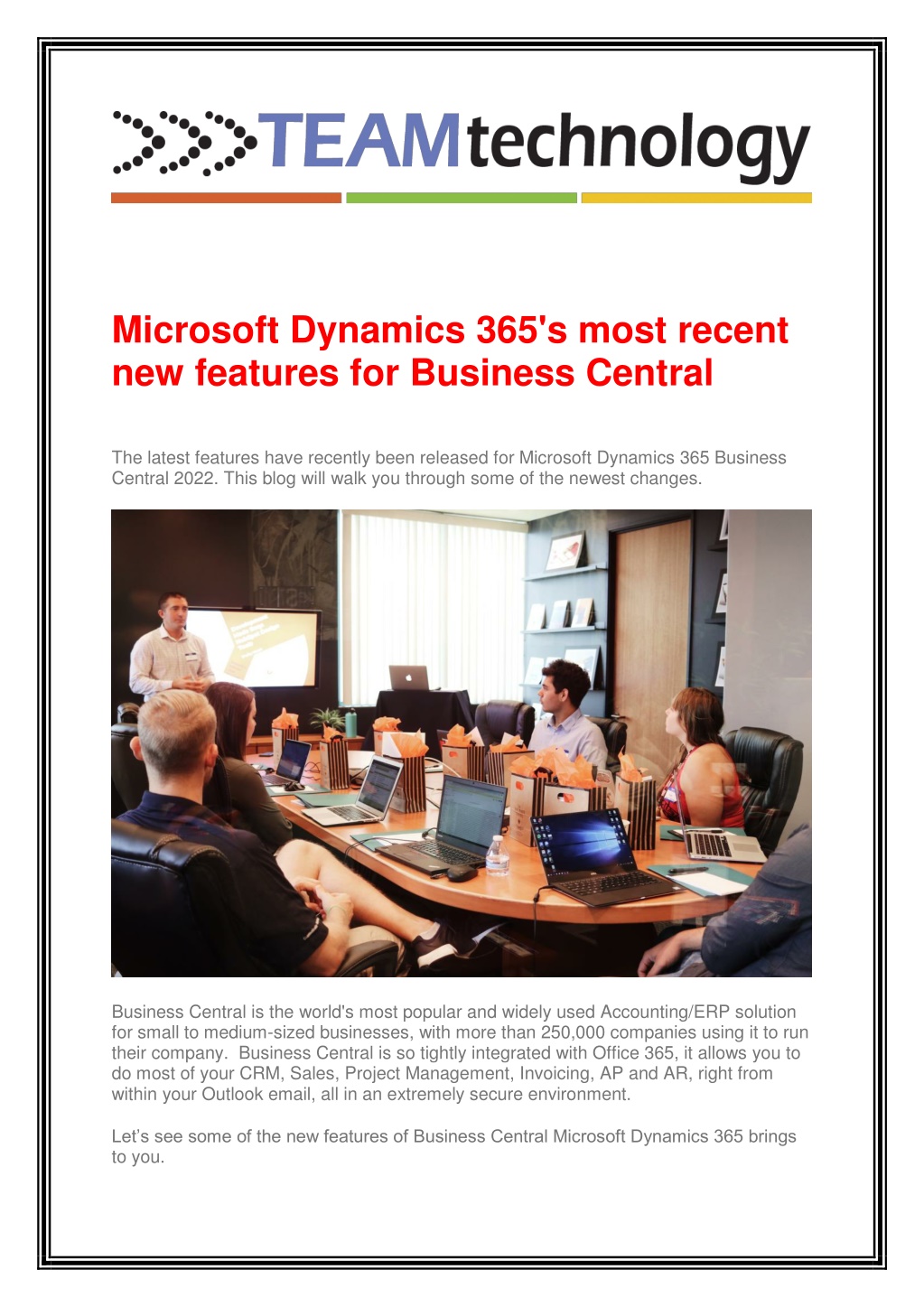 PPT - Microsoft Dynamics 365's most recent new features for Business ...