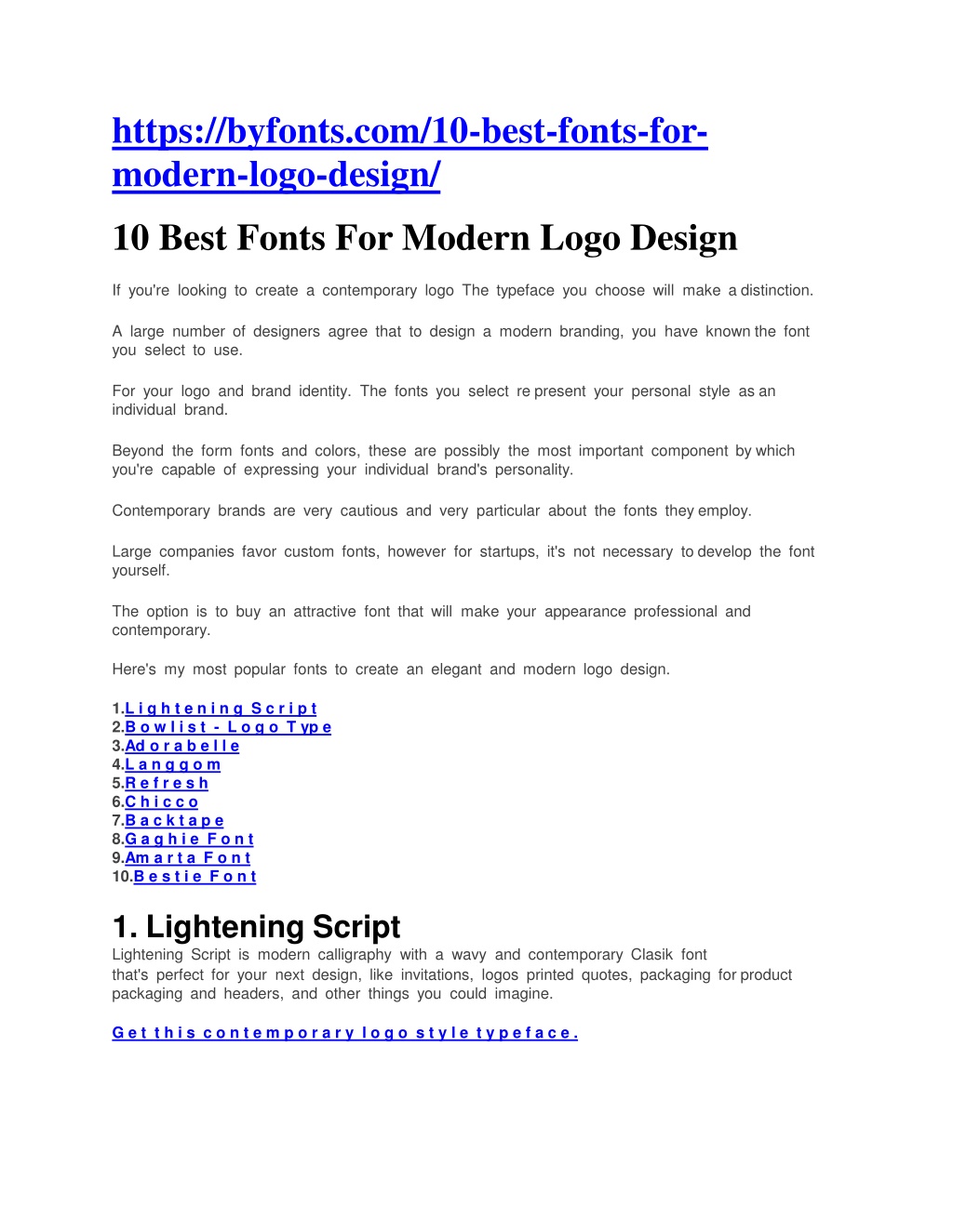 PPT - 10 Best Fonts For Modern Logo Design PowerPoint Presentation ...