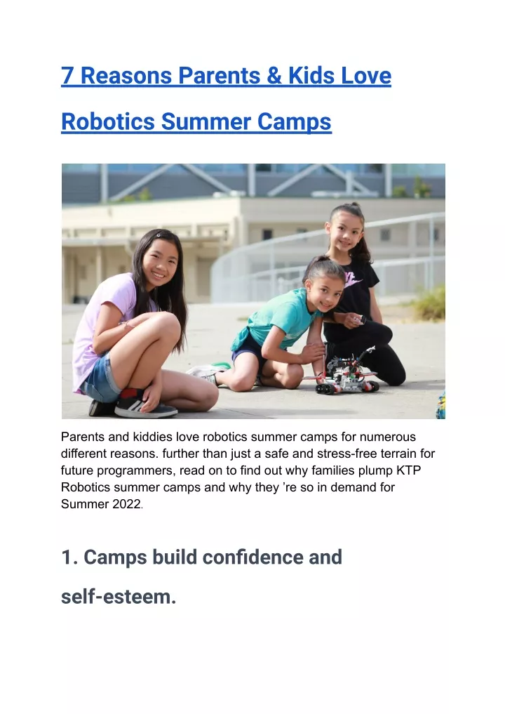 PPT - 7 Reasons Parents & Kids Love Robotics Summer Camps PowerPoint ... PPT - 7 Reasons Parents & Kids Love Robotics Summer Camps PowerPoint ...