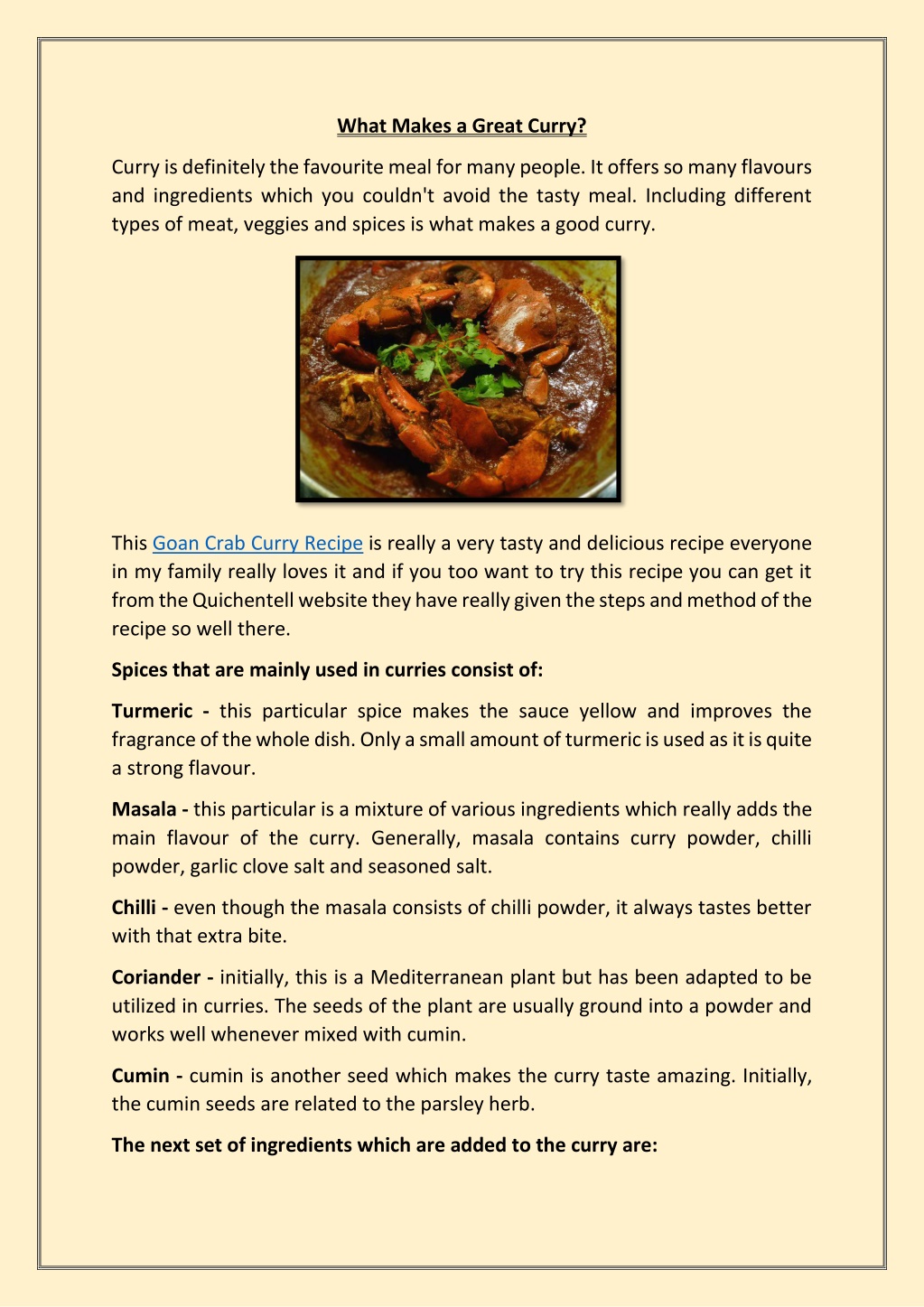 PPT - What Makes a Great Curry PowerPoint Presentation, free download ...