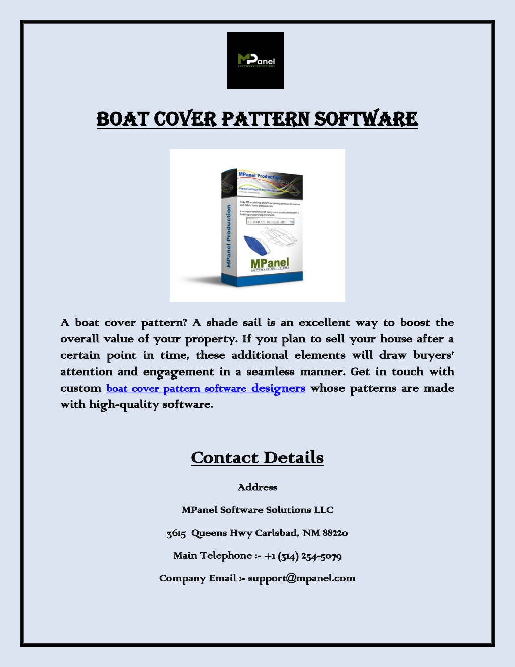 PPT - Boat Cover Pattern Software PowerPoint Presentation, free ...
