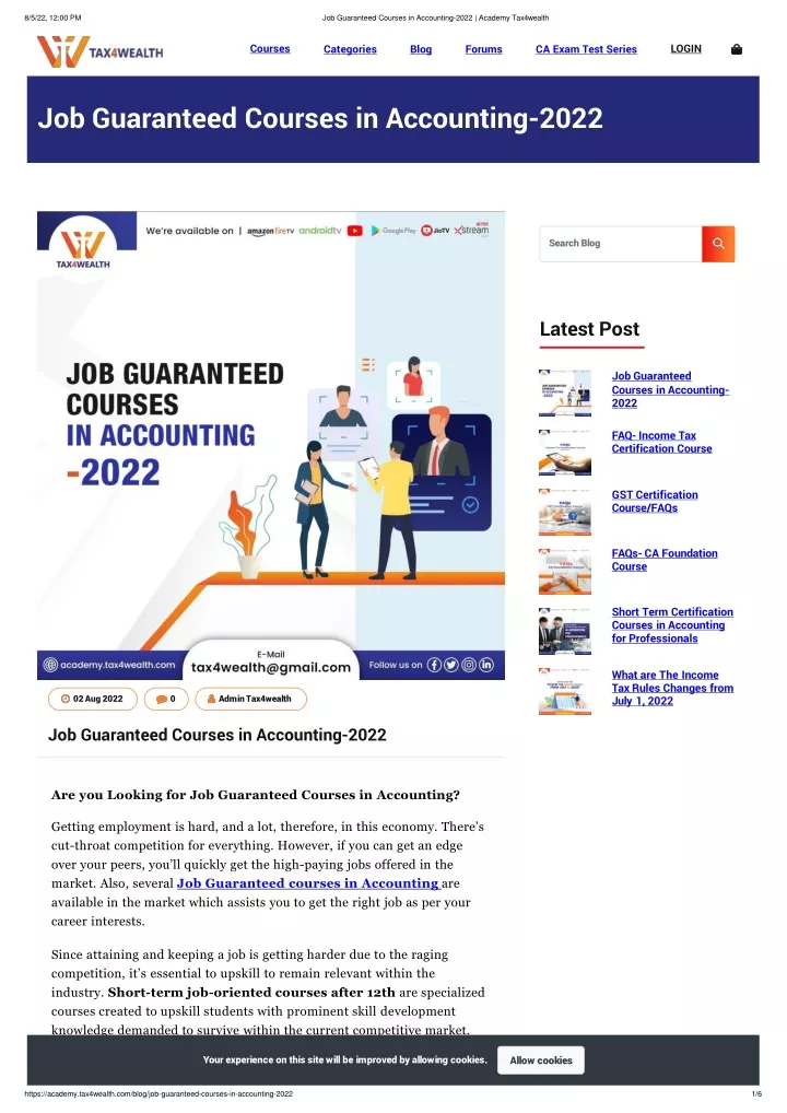 PPT - Job Guaranteed Courses in Accounting-2022 _ Academy Tax4wealth ...