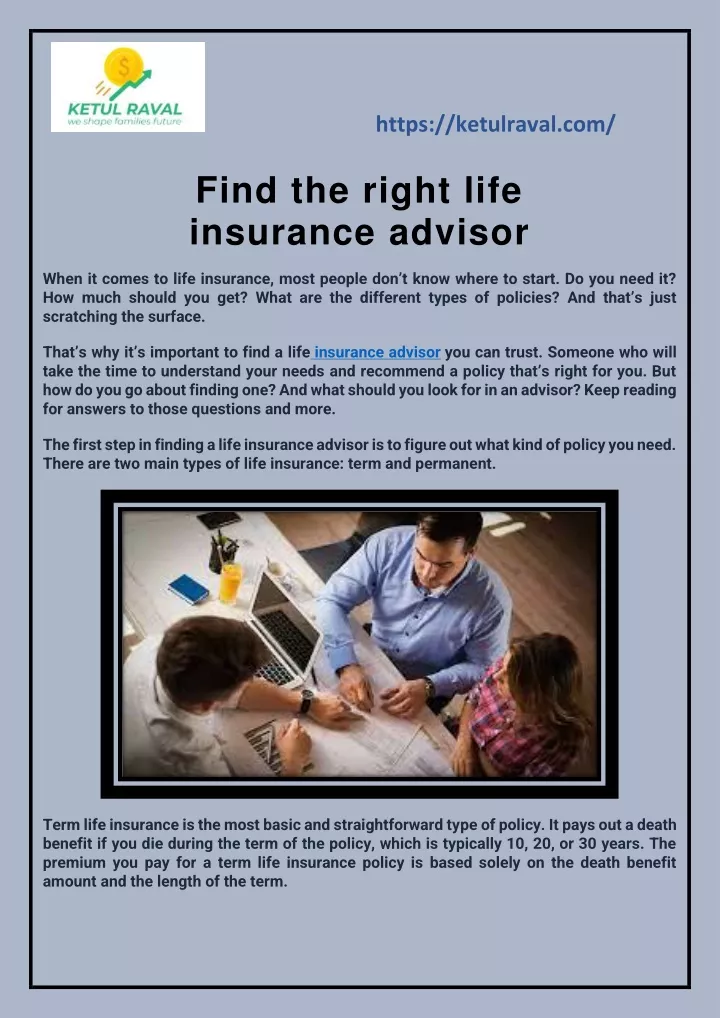PPT - Find the right life insurance advisor PowerPoint Presentation ...