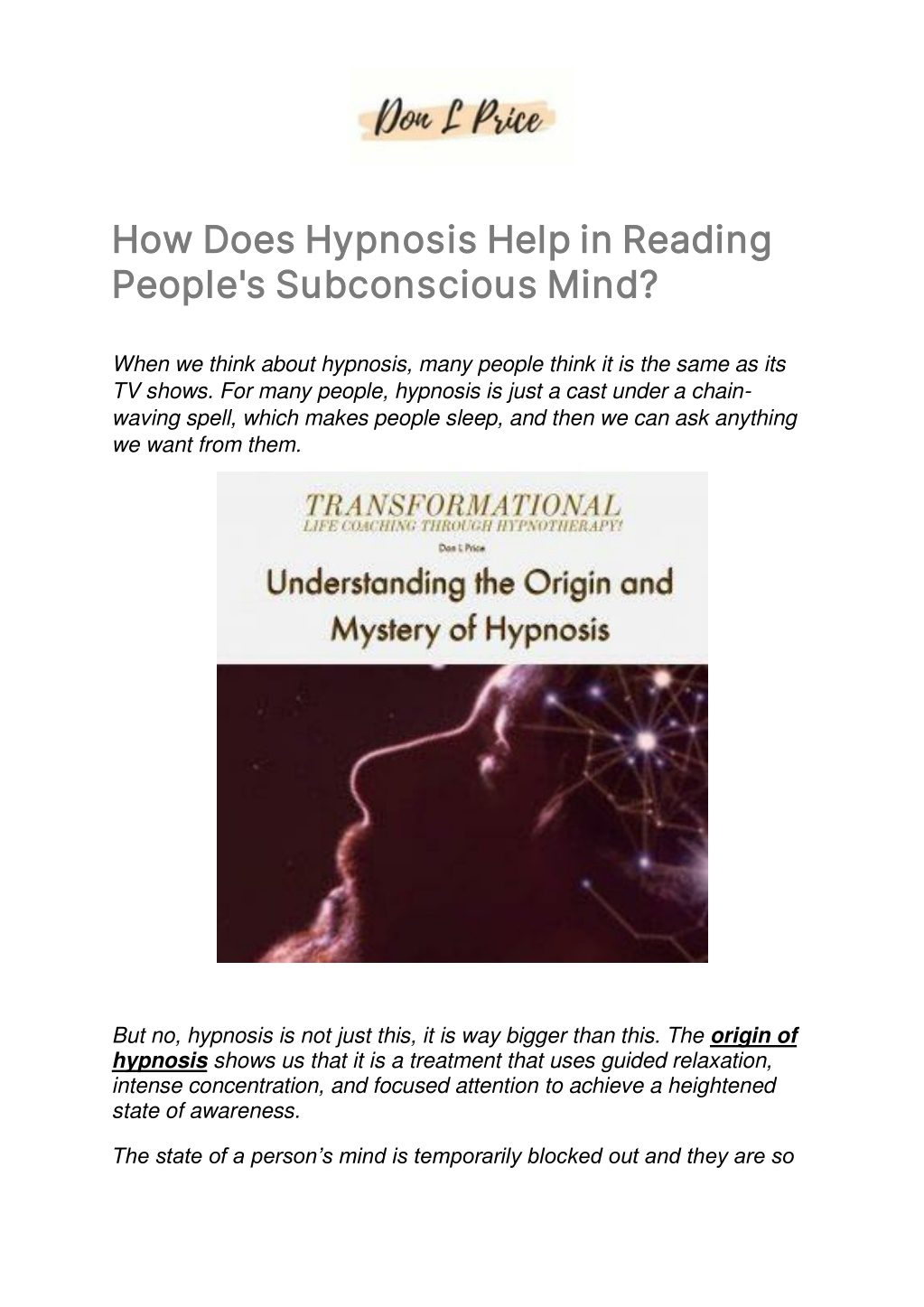 PPT - How Does Hypnosis Help in Reading People PowerPoint Presentation ...