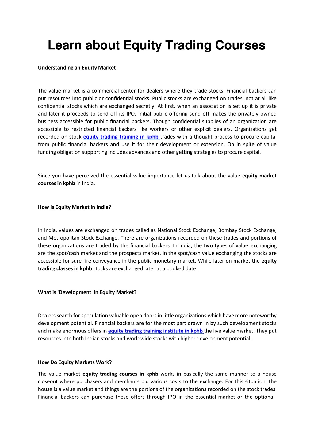 PPT - Learn about Equity Trading Courses PowerPoint Presentation, free download - ID:11519928
