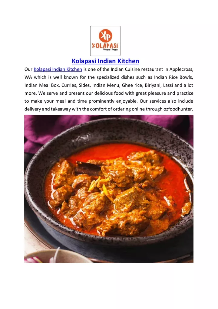 PPT - 5% off - Kolapasi Indian Kitchen Menu Applecross, WA PowerPoint ...