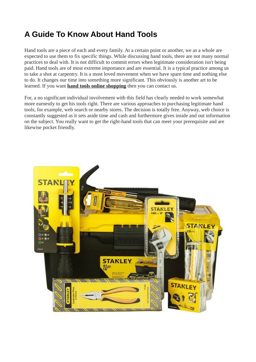 PPT - A Guide To Know About Hand Tools PowerPoint Presentation, free ...