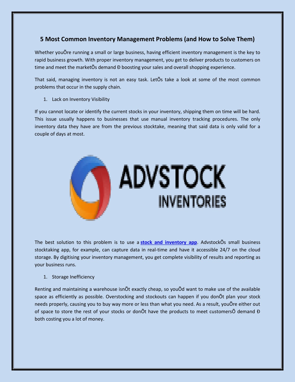 PPT - 5 Most Common Inventory Management Problems PowerPoint ...