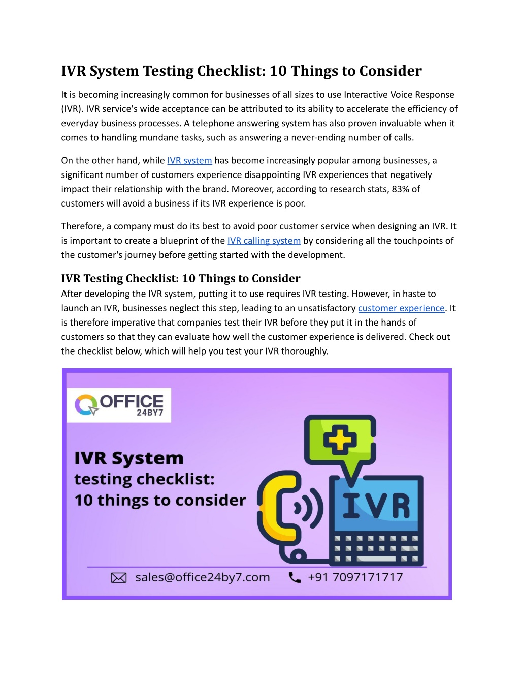 PPT - IVR System Testing Checklist- 10 Things to Consider PowerPoint ...