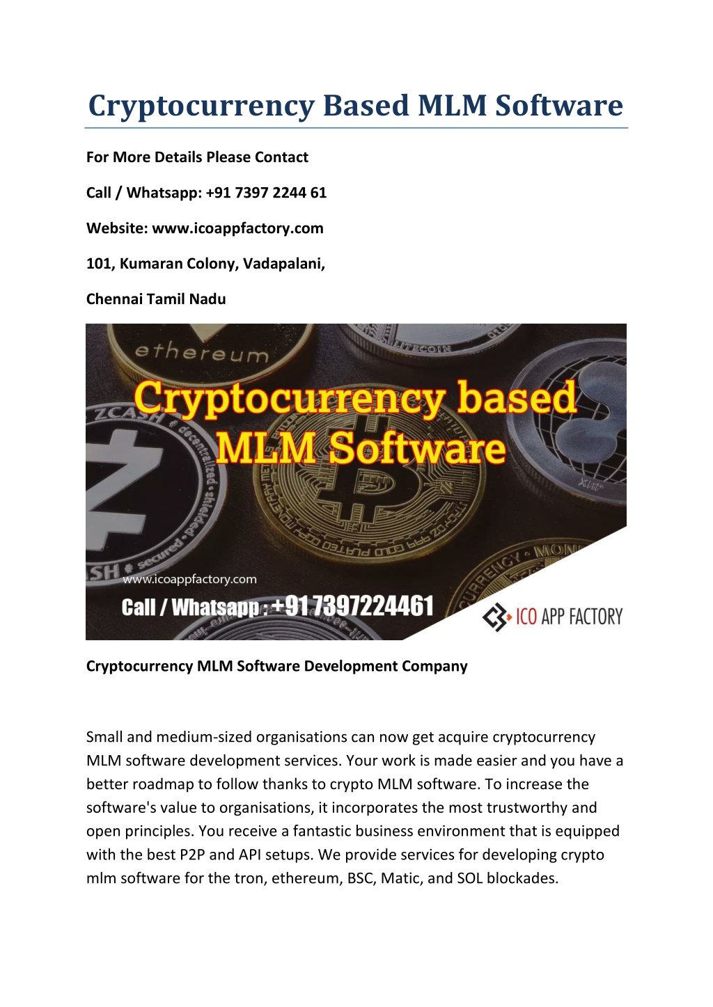 PPT - Cryptocurrency Based MLM Software PowerPoint Presentation, free download - ID:11528731