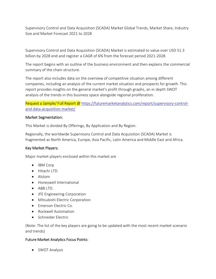 PPT - Supervisory Control and Data Acquisition (SCADA) Market Trends ... PPT - Supervisory Control and Data Acquisition (SCADA) Market Trends ...