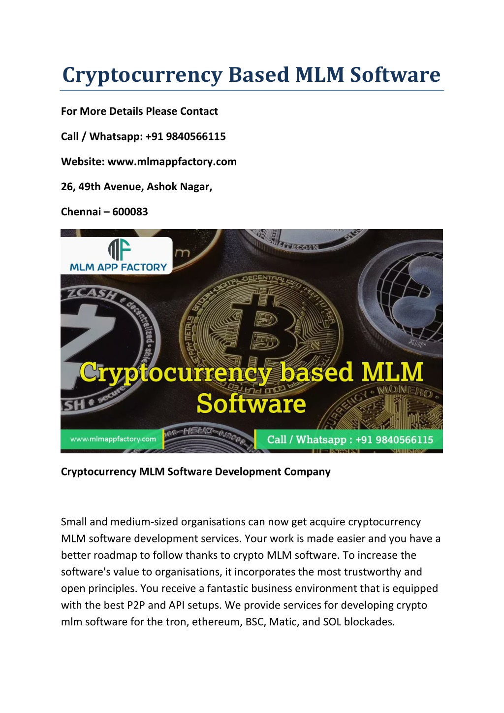 PPT - Cryptocurrency Based MLM Software PowerPoint Presentation, free ...
