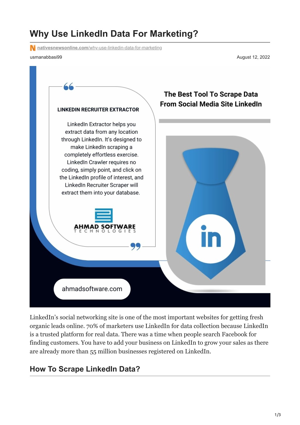 PPT - Why Use LinkedIn Data For Marketing PowerPoint Presentation, free ...