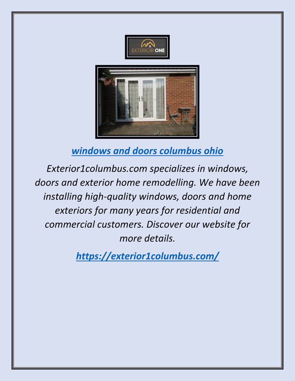 PPT - Windows and Doors Columbus Ohio | Exterior1columbus.com ...