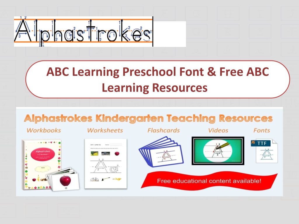 PPT - ABC Learning Preschool Font & Free ABC Learning Resources ...