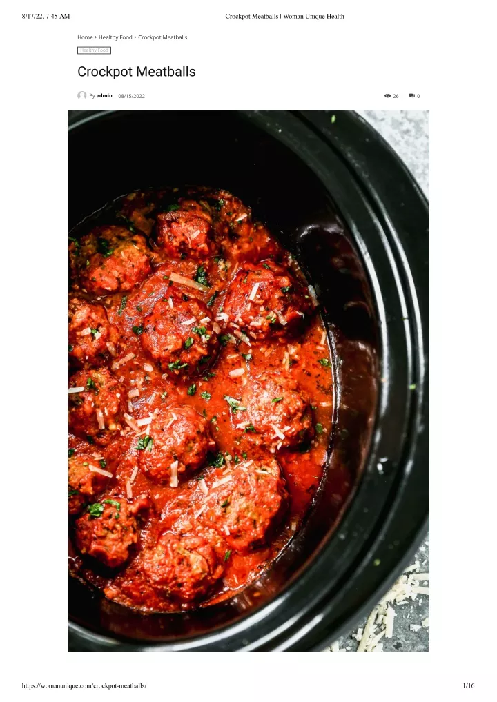 PPT - Crockpot Meatballs _ Woman Unique Health PowerPoint Presentation ...
