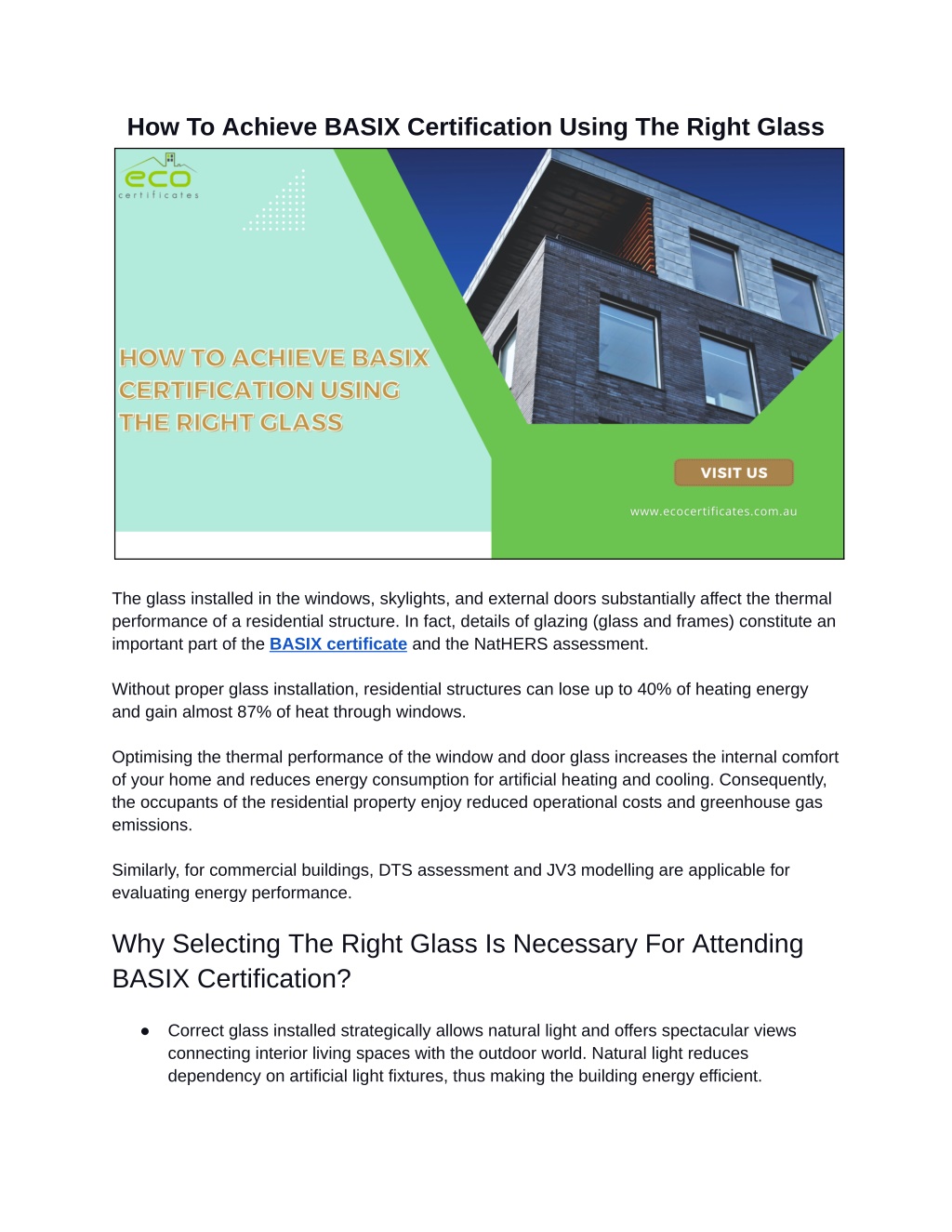 PPT - How To Achieve BASIX Certification Using The Right Glass ...