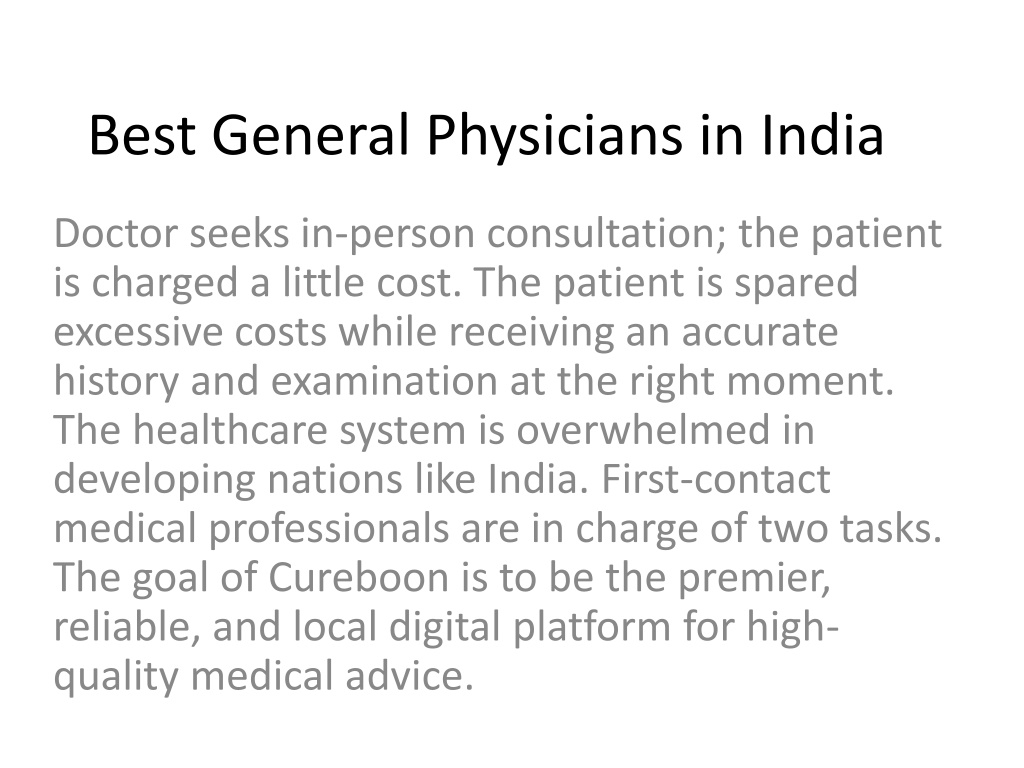 PPT - Best General Physicians in India PowerPoint Presentation, free ...