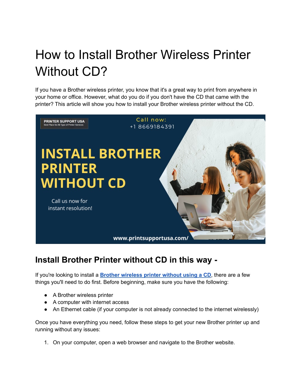 PPT - How to Install Brother Wireless Printer Without CD PowerPoint ...