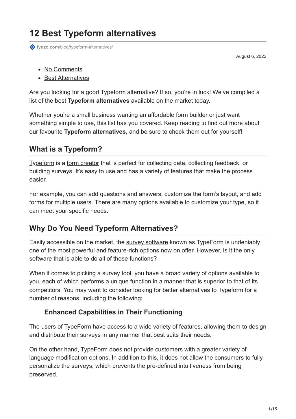 PPT - 12 Best Typeform alternatives PowerPoint Presentation, free ...