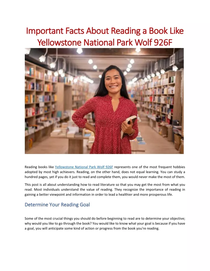 PPT - Important Facts About Reading a Book Like Yellowstone National ...