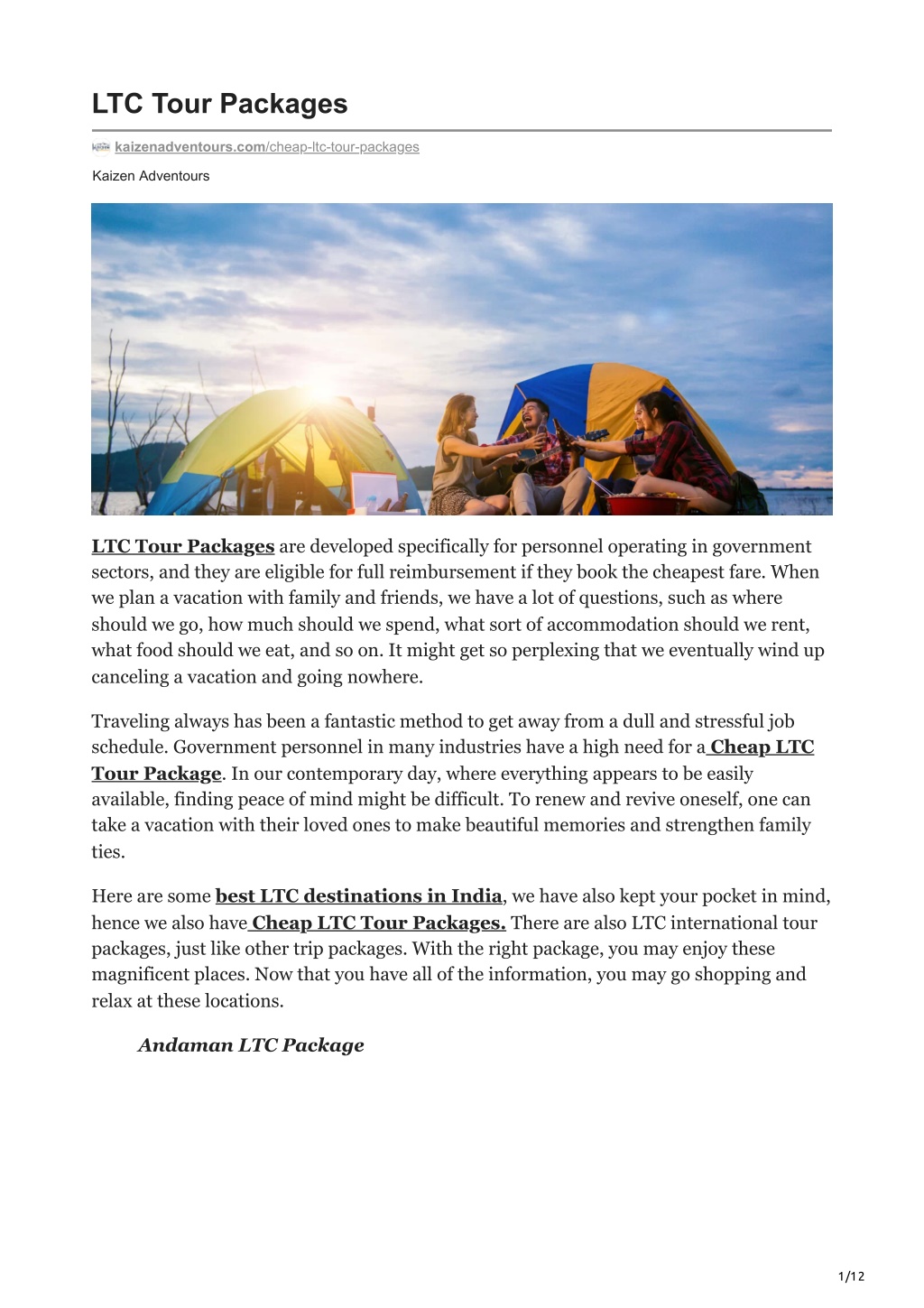 PPT - LTC Tour Packages PowerPoint Presentation, free download - ID:11544972