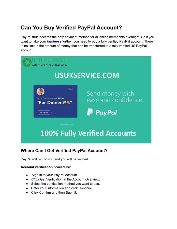 Ppt Buy Verified Paypal Accounts 100 Full Verified And Best
