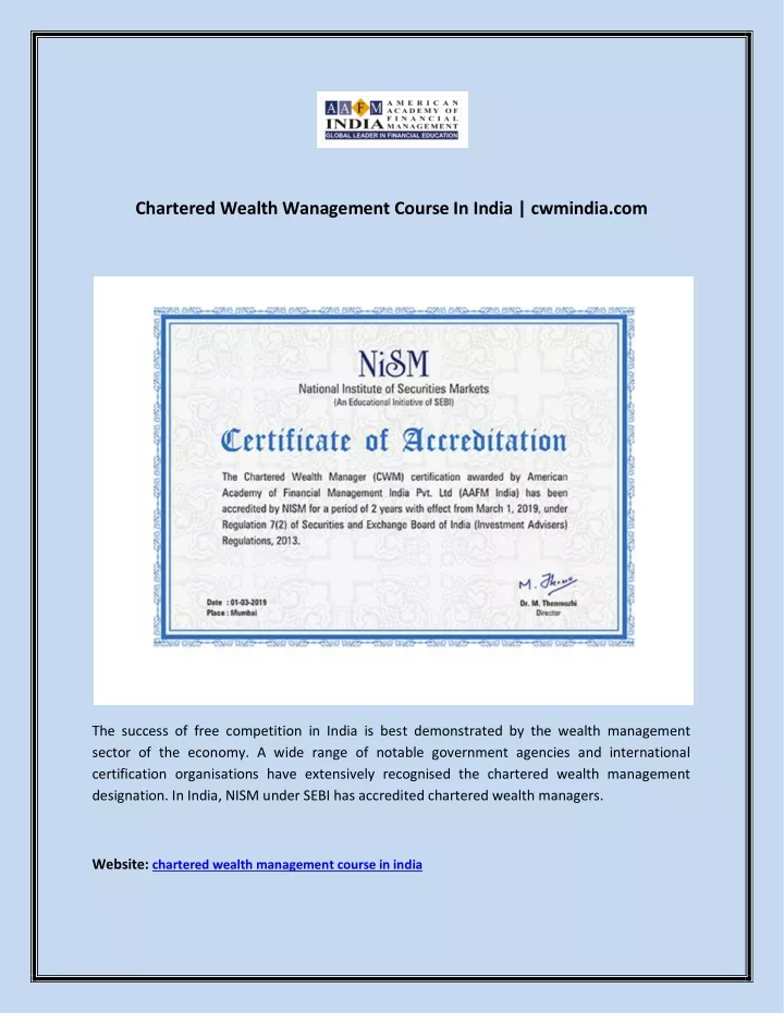 PPT - Chartered Wealth Wanagement Course In India PowerPoint ... PPT - Chartered Wealth Wanagement Course In India PowerPoint ...