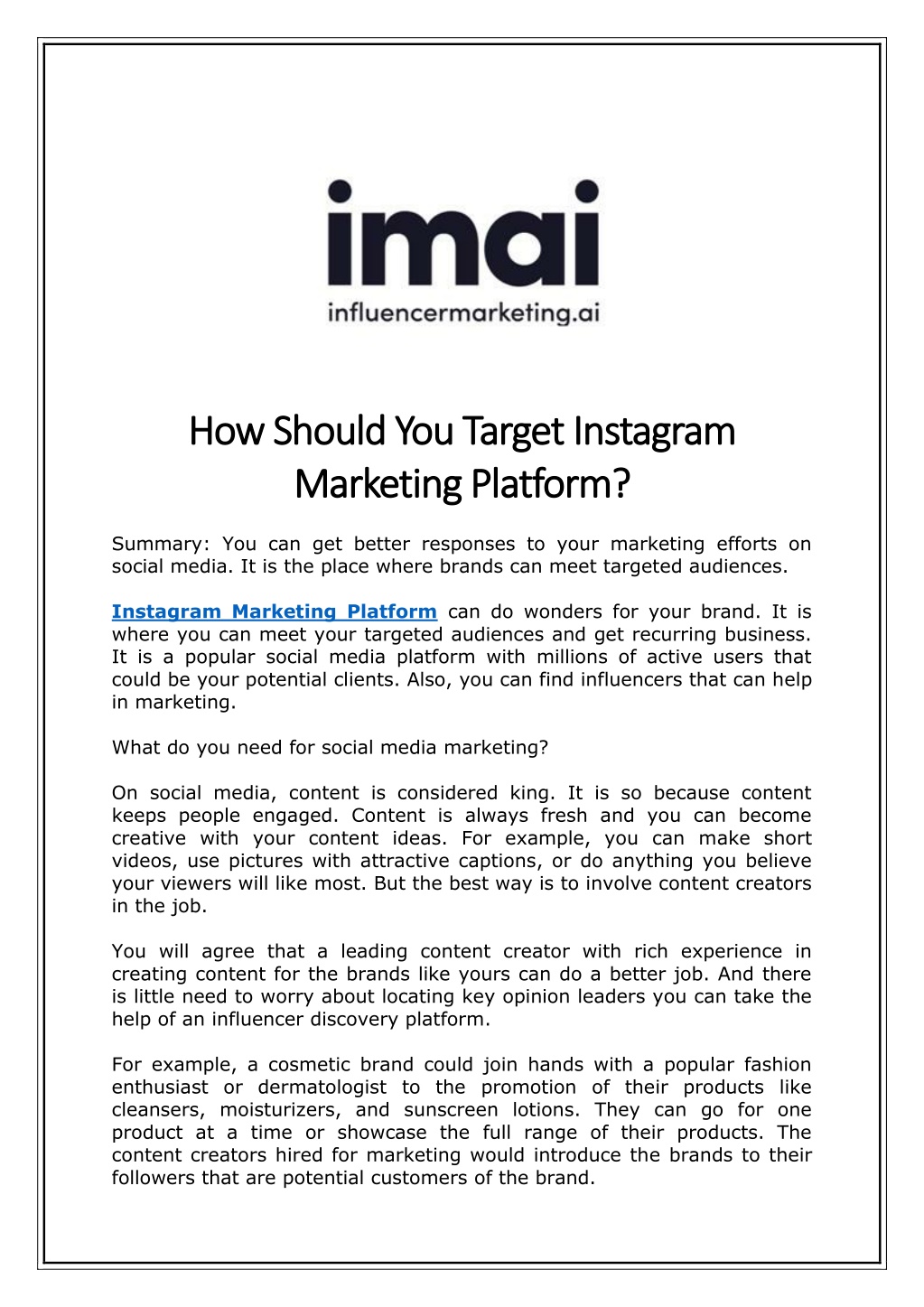 PPT - How Should You Target Instagram Marketing Platform PowerPoint ...
