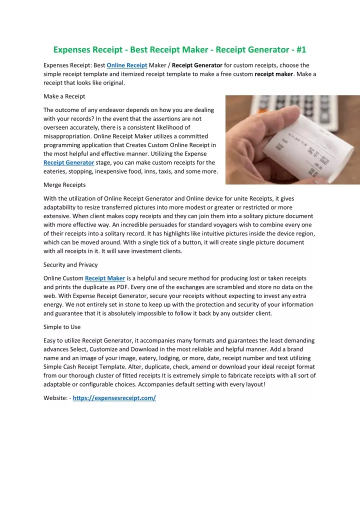 PPT - Expenses Receipt - Best Receipt Maker - Receipt Generator - #1 ...