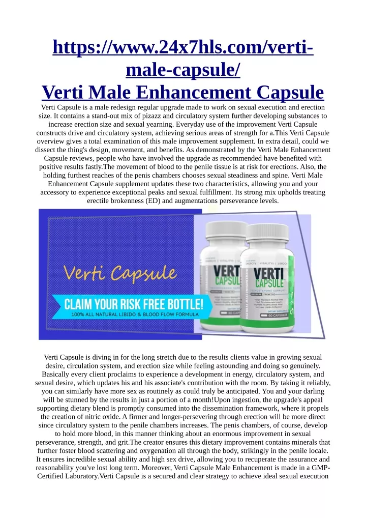 PPT - https://www.24x7hls.com/verti-male-capsule/ PowerPoint ...