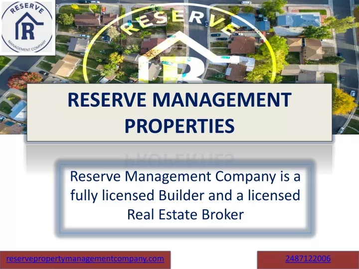 PPT - Royal Oak & Southfield Property Management Reserve Management ...
