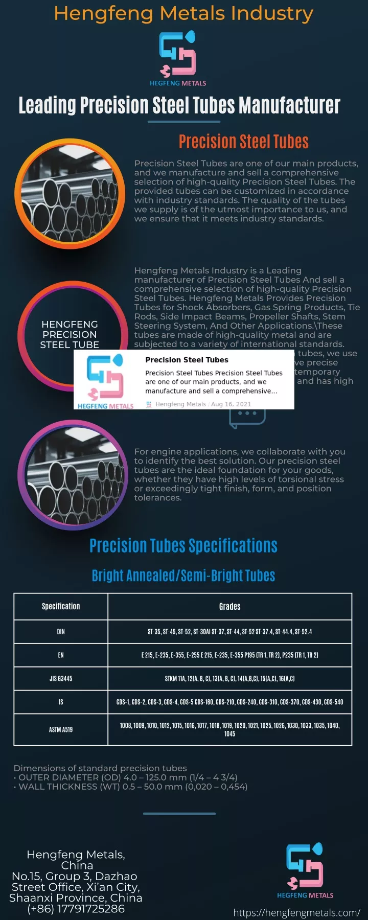 PPT - Leading Precision Steel Tubes Manufacturer: Hengfeng Metals ...