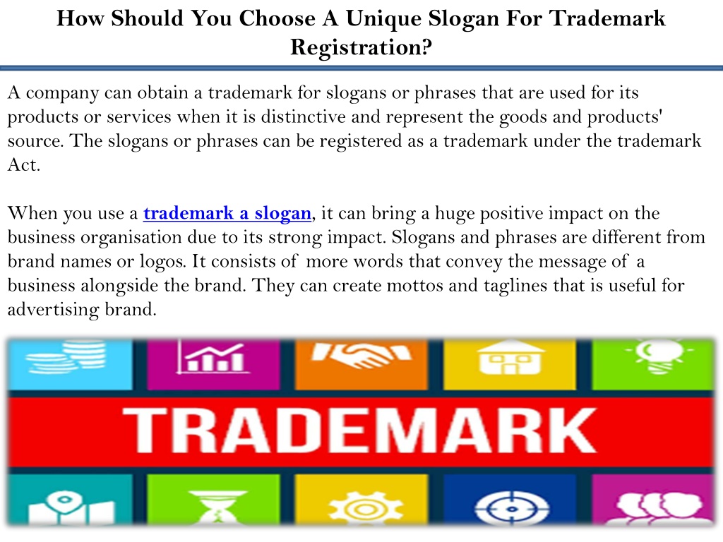 PPT - How Should You Choose A Unique Slogan For Trademark Registration ...
