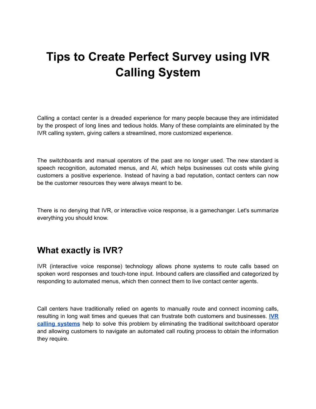PPT - Tips to Create Perfect Survey using IVR Calling System PowerPoint ...