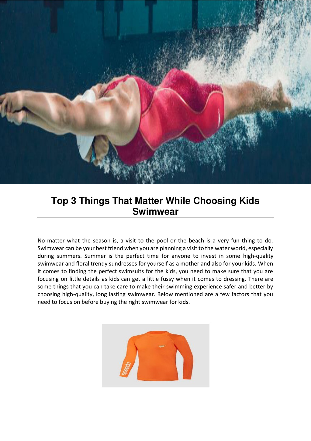 PPT - Top 3 Things That Matter While Choosing Kids Swimwear PowerPoint Presentation - ID:11558037
