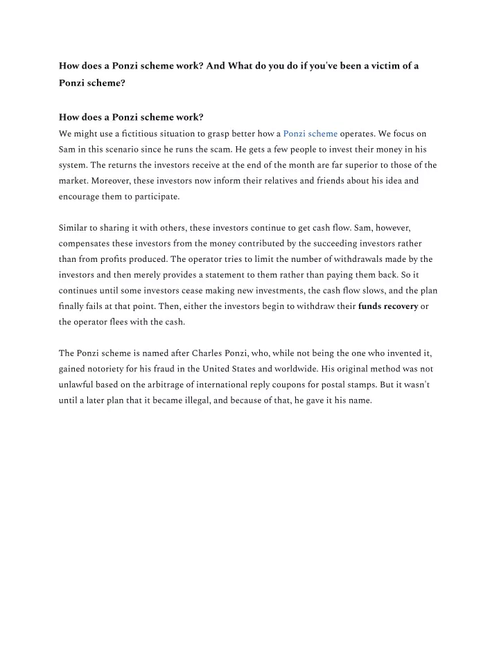 PPT - We will help you recover your funds if you are a Ponzi scam ...
