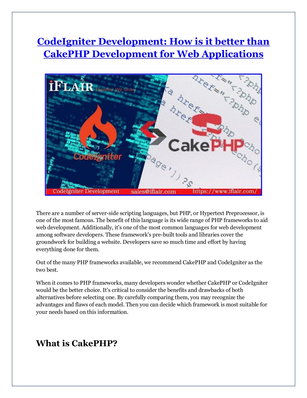 PPT - CodeIgniter Development_ How is it better than CakePHP Development for Web Applications ...