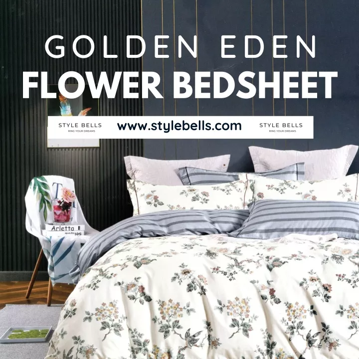 PPT - Buy Golden Eden Flower Bedsheet | Style Bells PowerPoint ...