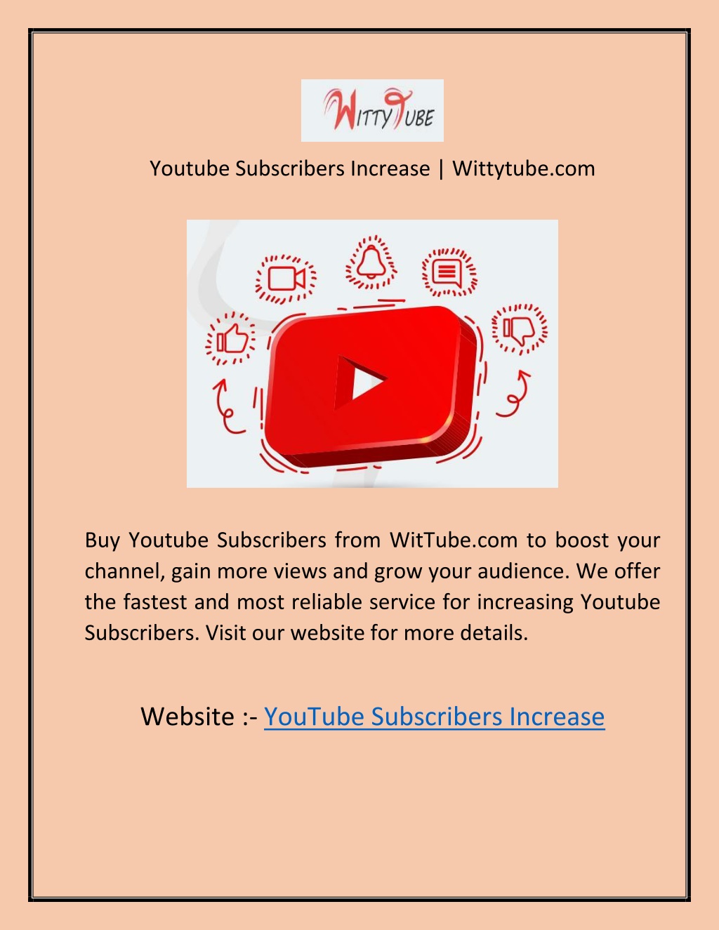 PPT - Youtube Subscribers Increase Wittytube PowerPoint Presentation ...