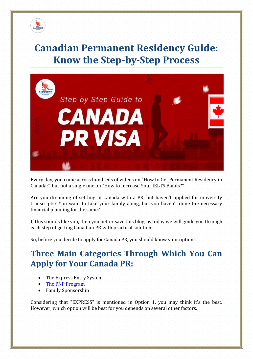 PPT - Canadian Permanent Residency Guide: Know the Step-by-Step Process ...