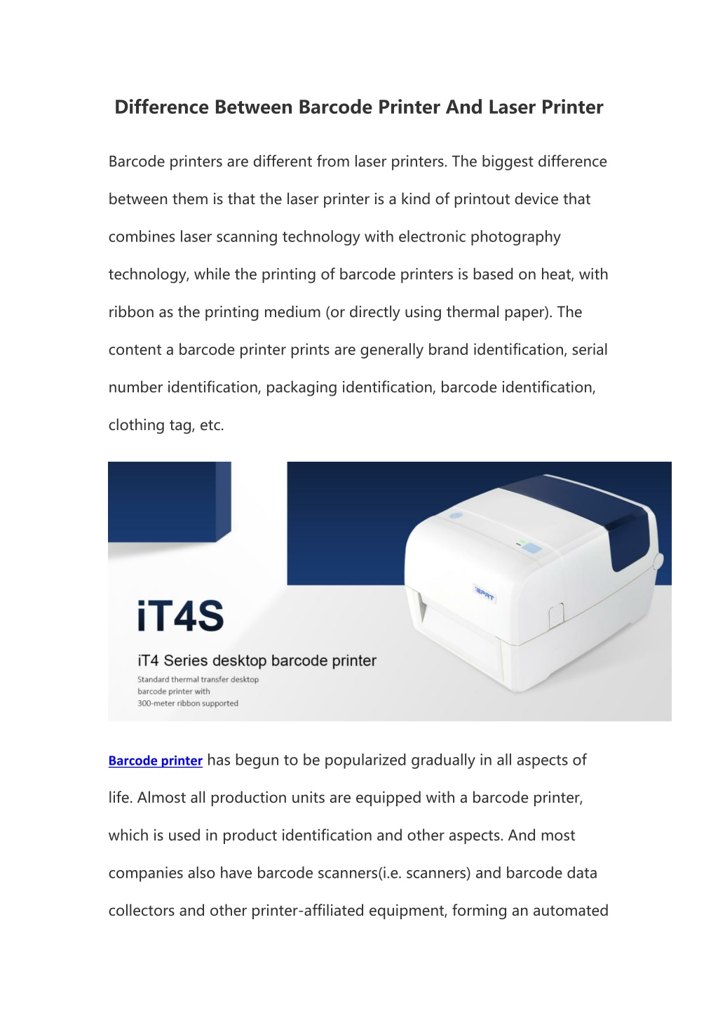 PPT - Difference Between Barcode Printer And Laser Printer PowerPoint Presentation - ID:11564266