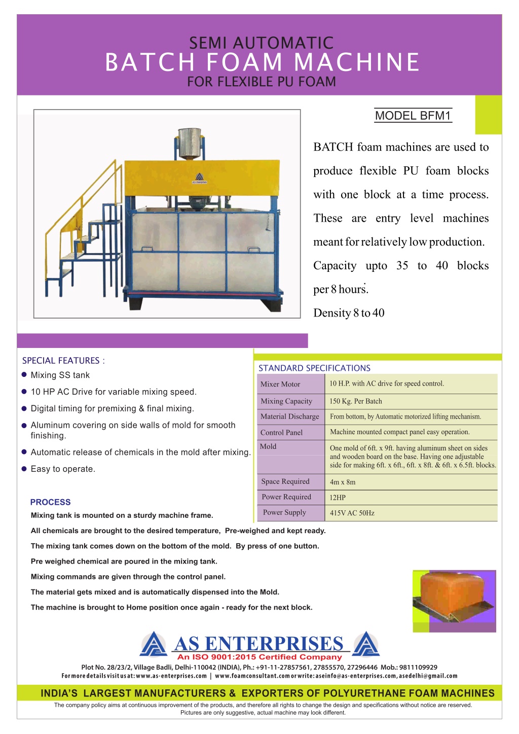 PPT - Batch Foam Machine (Basic) | PU Foam Machine | AS Enterprises ...