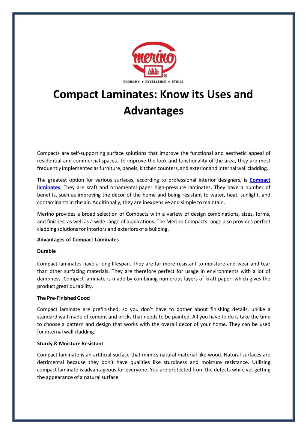 PPT - Compact Laminates Know its Uses and Advantages PowerPoint ...