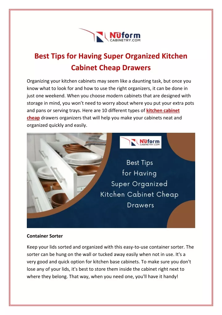 PPT - Best Tips for Having Super Organized Kitchen Cabinet Cheap ...