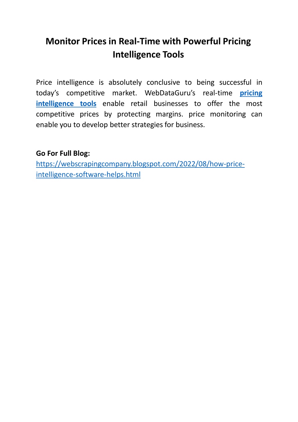 PPT - Monitor Prices in Real-Time with Powerful Pricing Intelligence ...