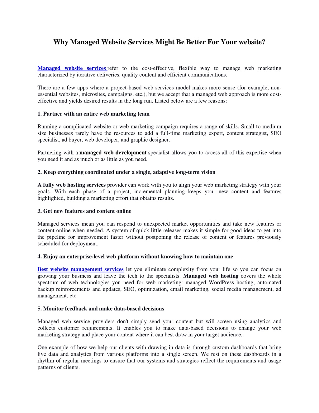 PPT - Why Managed Website Services Might Be Better For Your website ...