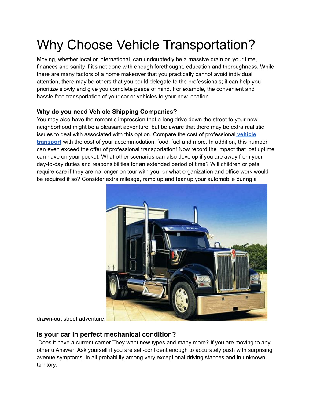 PPT - Why Choose Vehicle Transportation (1) PowerPoint Presentation ...