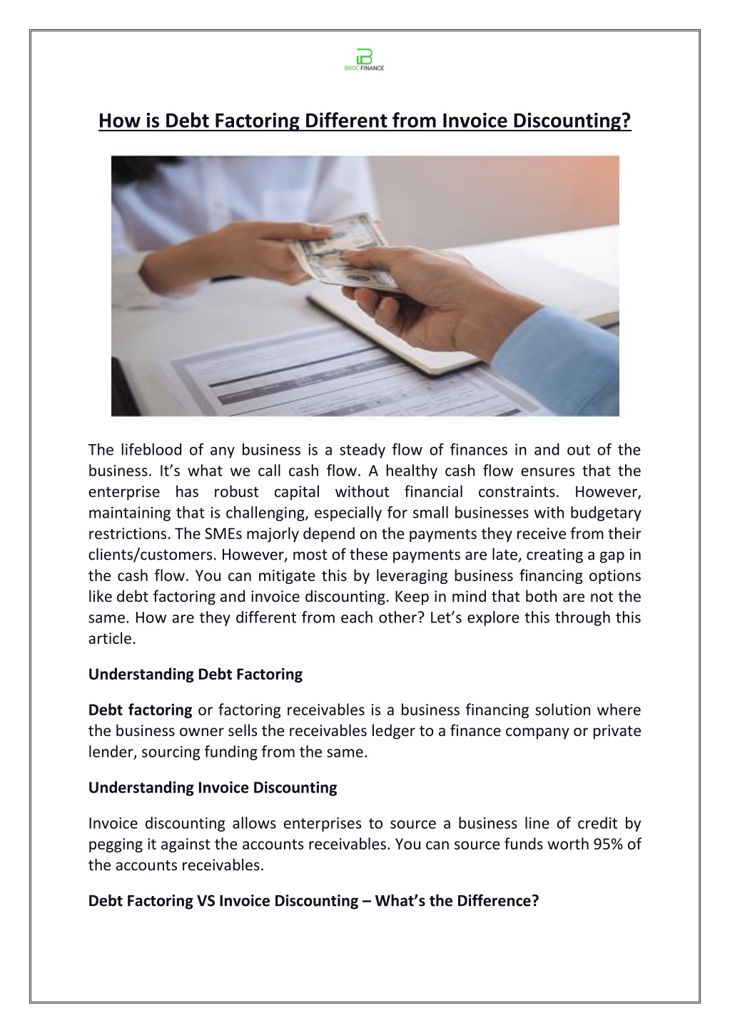 PPT - How is Debt Factoring Different from Invoice Discounting ...