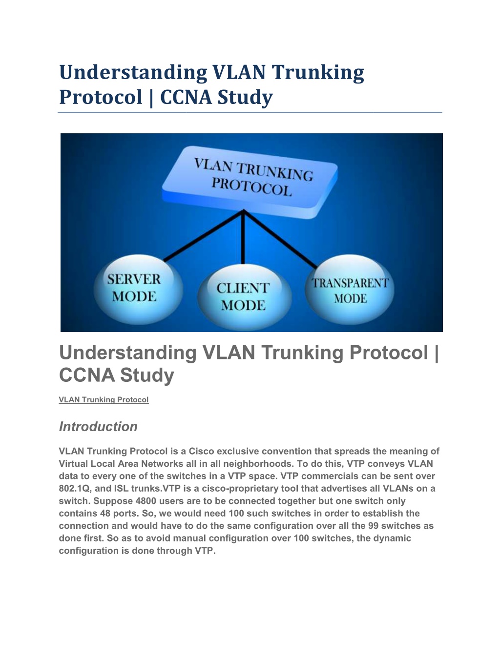 PPT - Understanding VLAN Trunking Protocol CCNA Study PowerPoint Presentation - ID:11574540